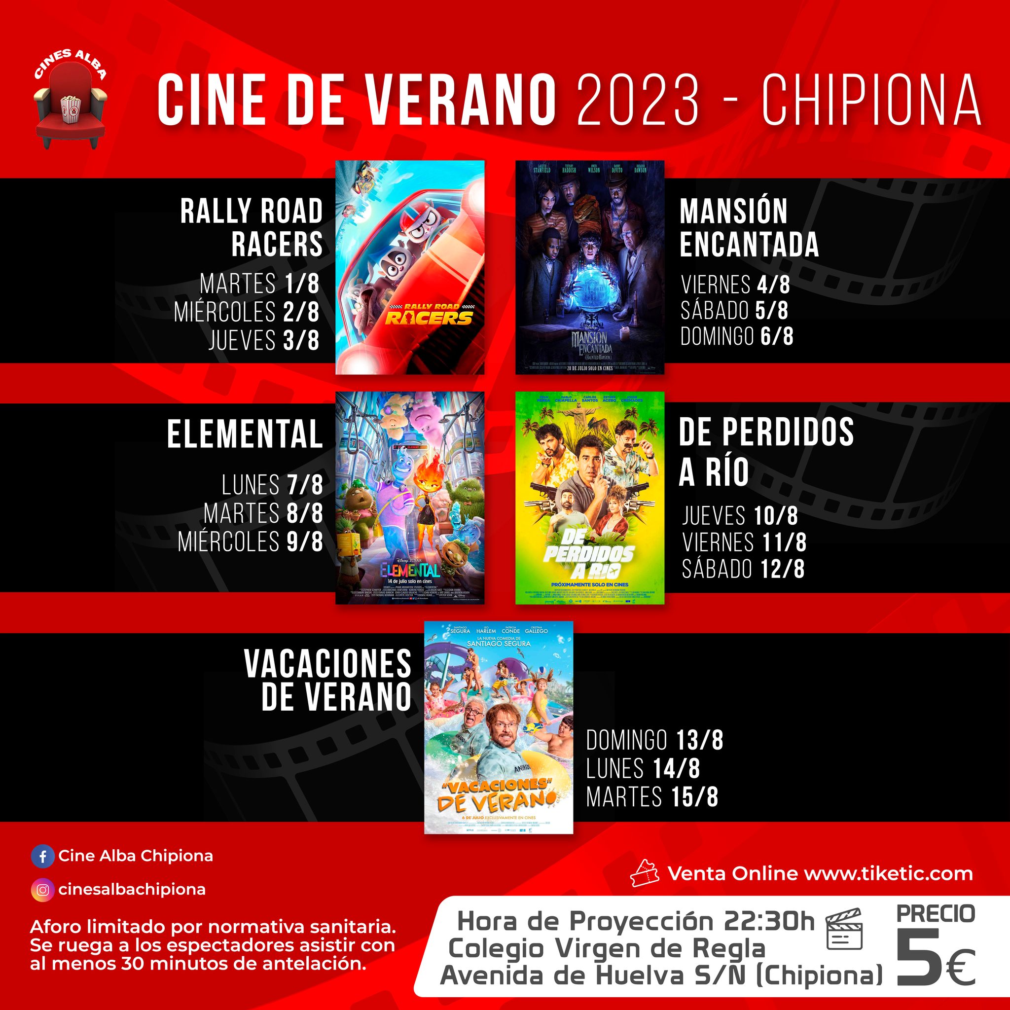 CINE DE VERANO - CICLO CINE ALBA - Turismo de Chipiona